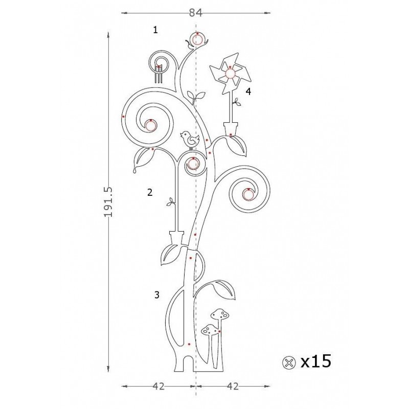 Coat rack Windmill (tree design) Couleur Gris