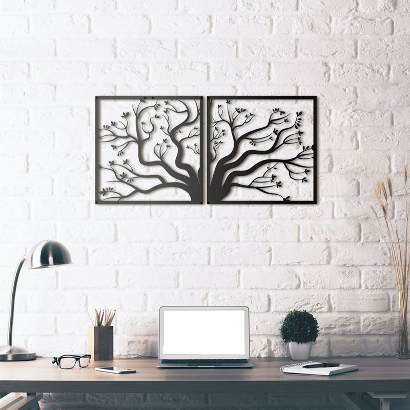 Tableau déco en acier Flatre Couleur Gris